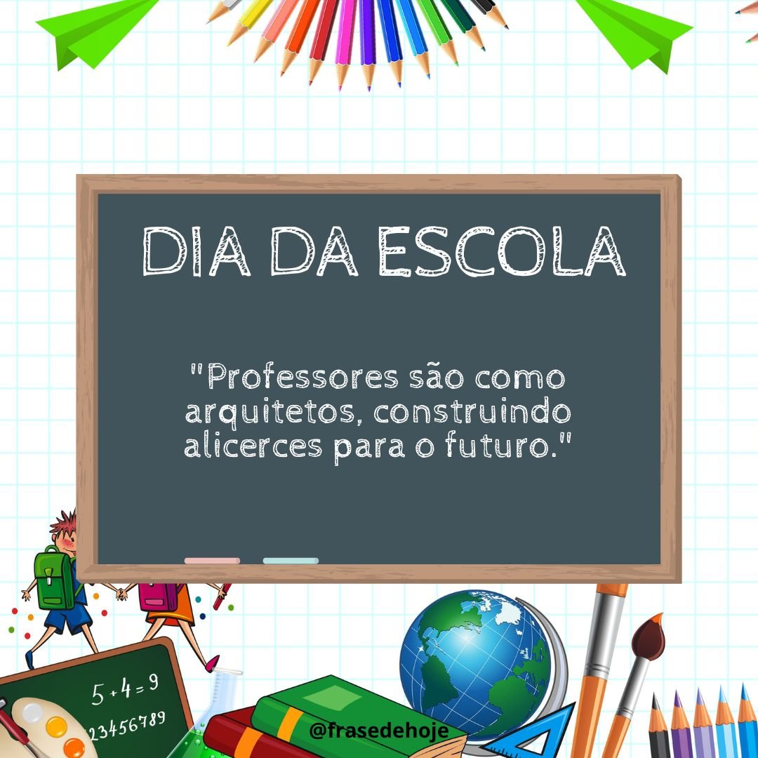 50 Frases para Comemorar o Dia da Escola - Frase de Hoje.